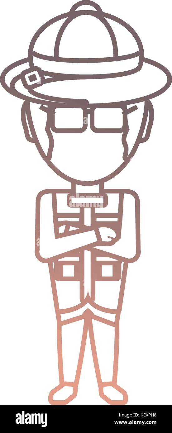 avatar safari hunter icon over white background colorful design vector ...