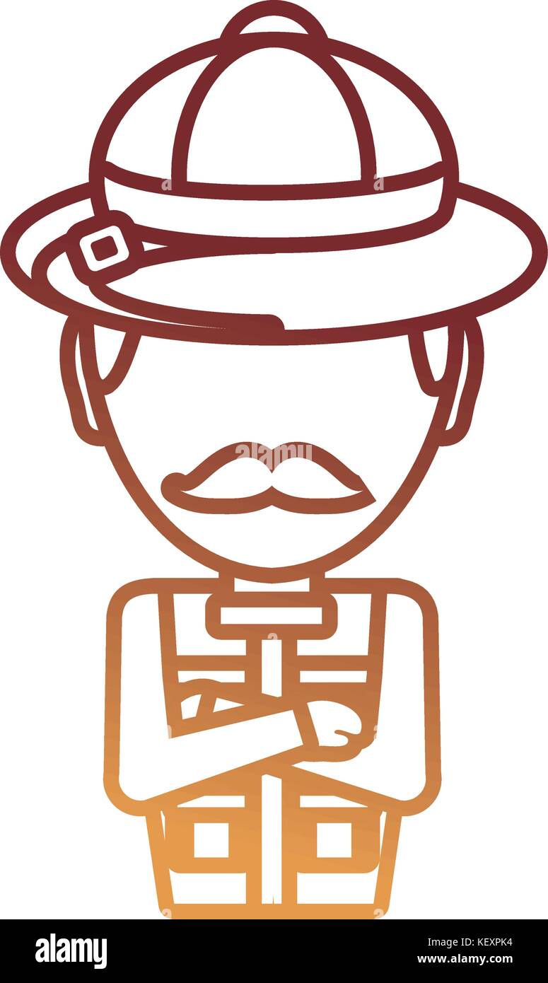 avatar safari hunter icon over white background colorful design vector ...