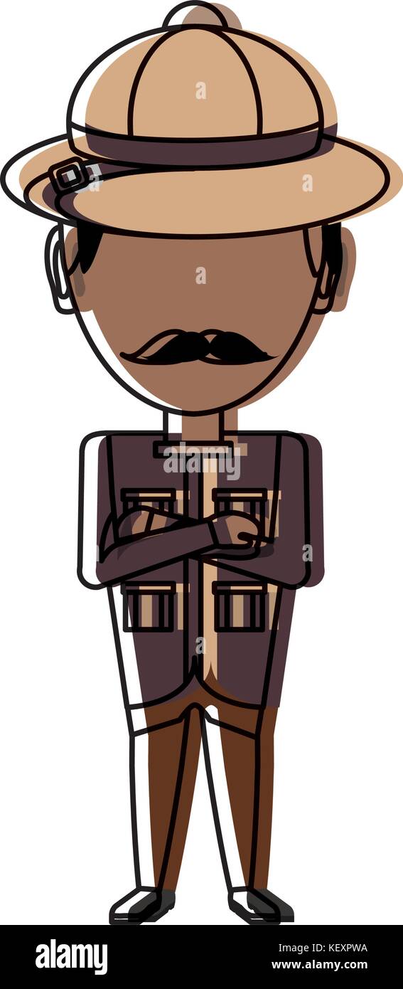 avatar safari hunter icon over white background colorful design vector ...