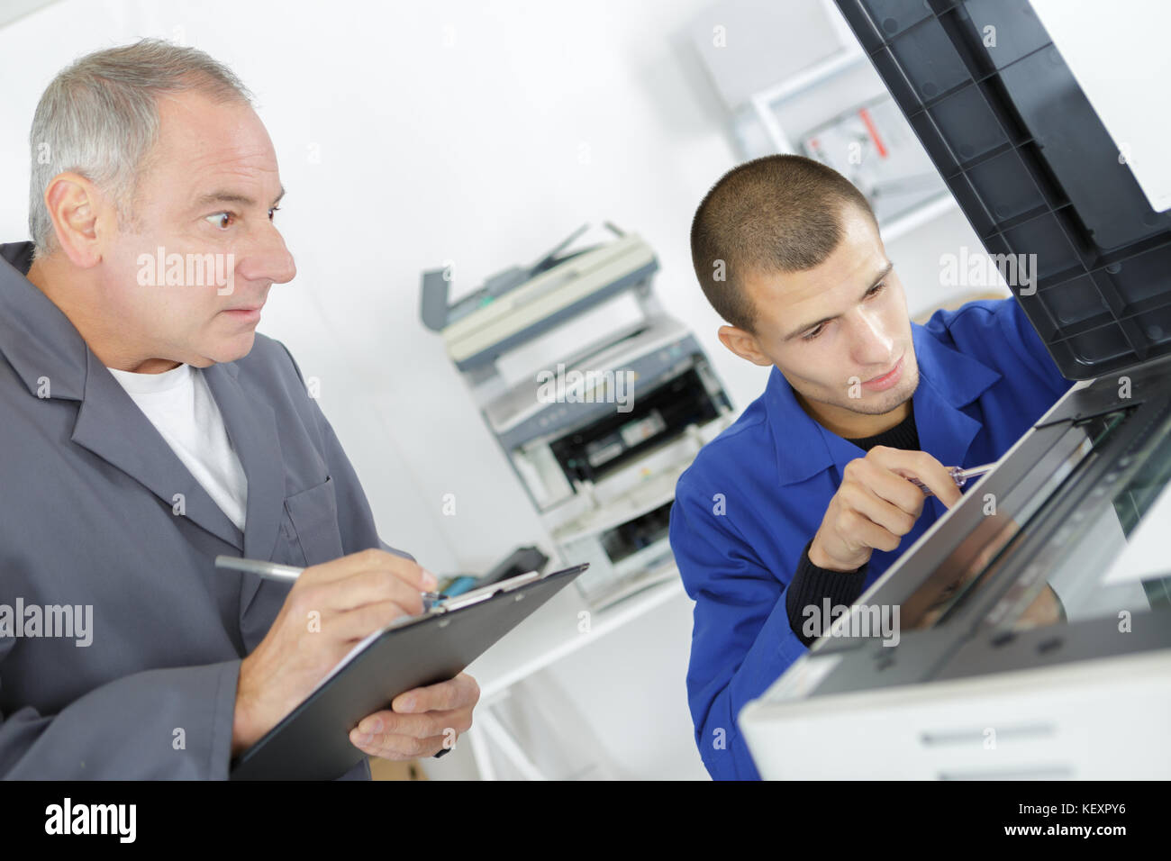 young technician passing exams Stock Photo - Alamy