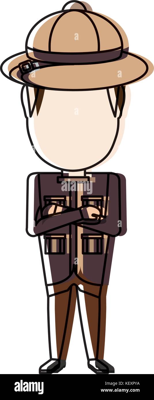 avatar safari hunter icon over white background colorful design vector ...