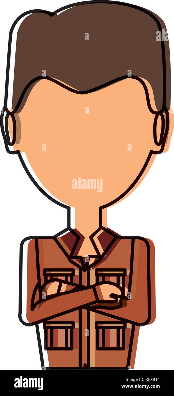 avatar safari hunter icon over white background colorful design vector ...