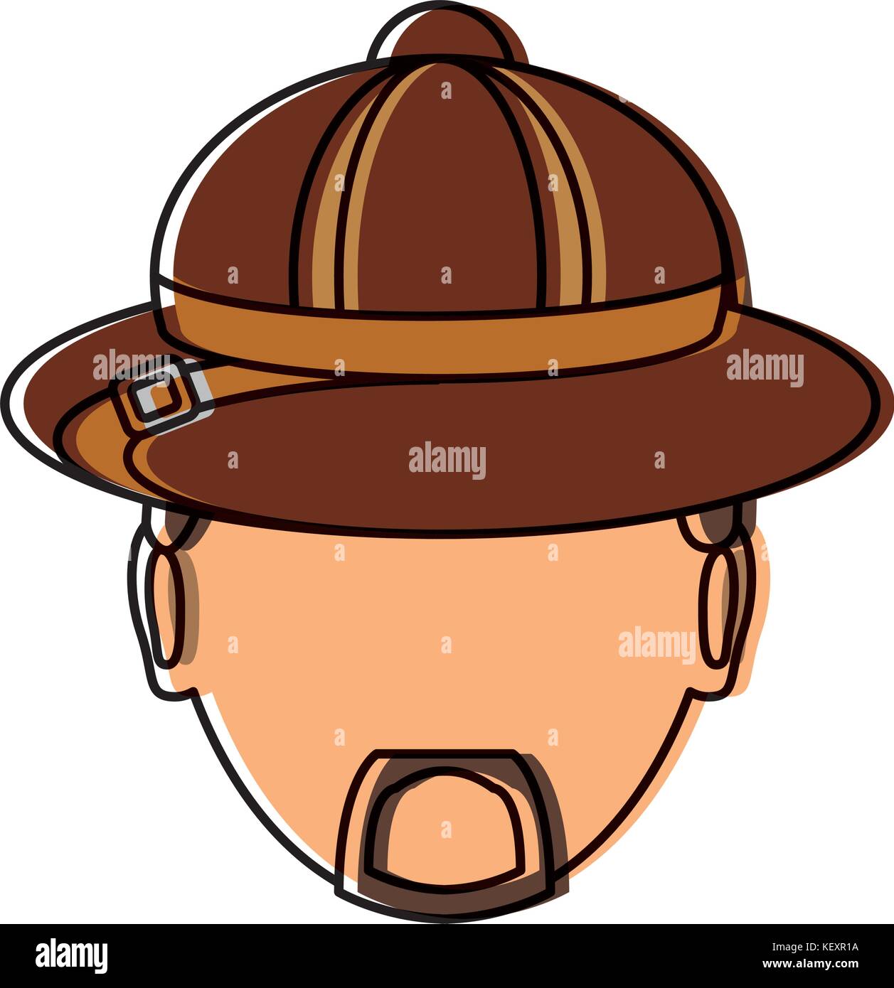 avatar safari hunter icon over white background colorful design vector ...