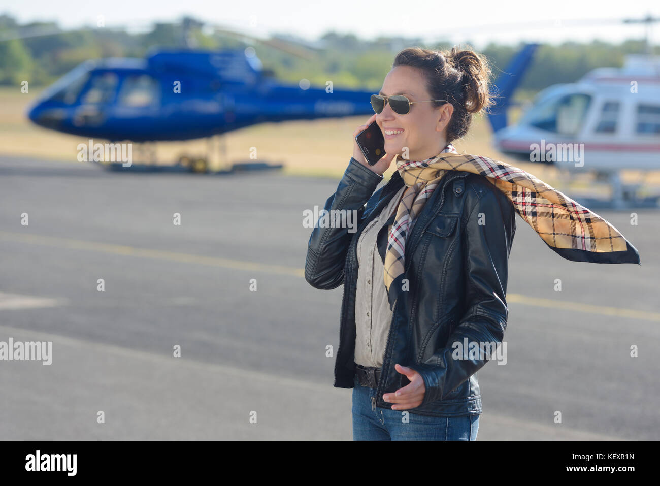 young woman helicopter pilot Stock Photo - Alamy