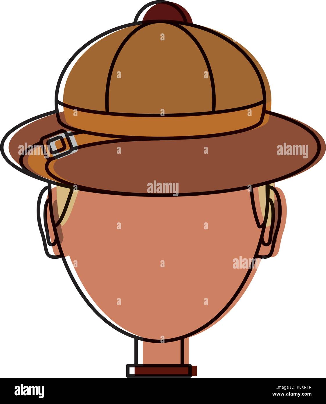 avatar safari hunter icon over white background colorful design vector ...