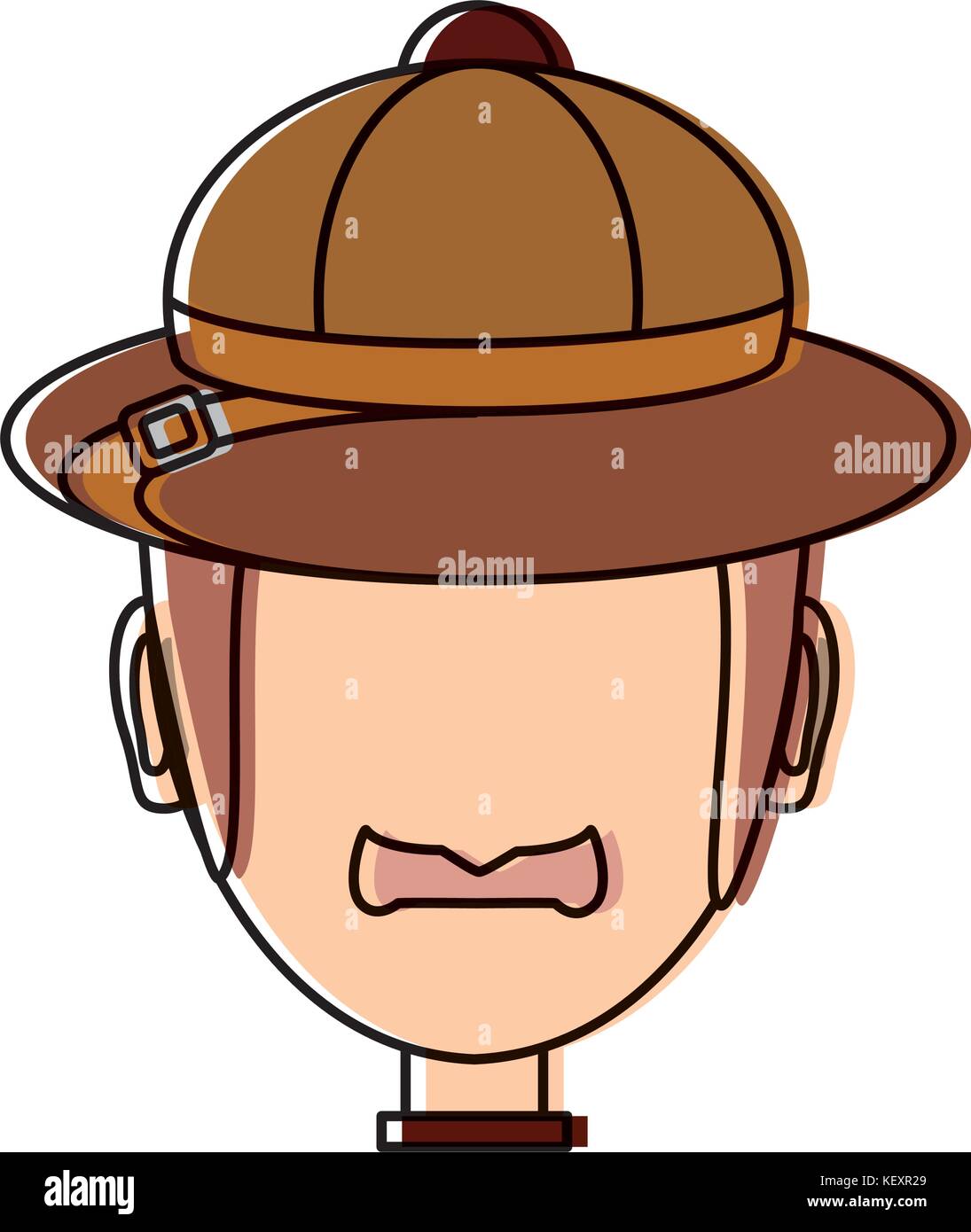 avatar safari hunter icon over white background colorful design vector ...