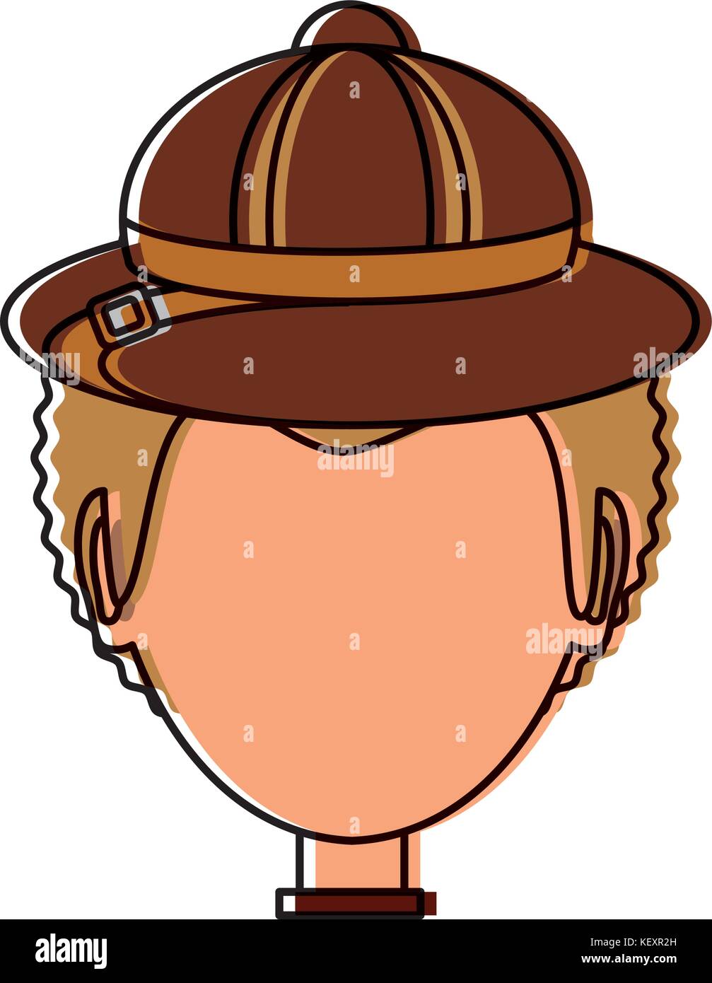 avatar safari hunter icon over white background colorful design vector ...