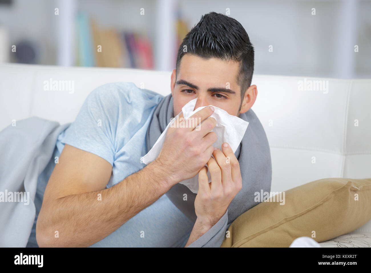 man sick with colds Stock Photo - Alamy