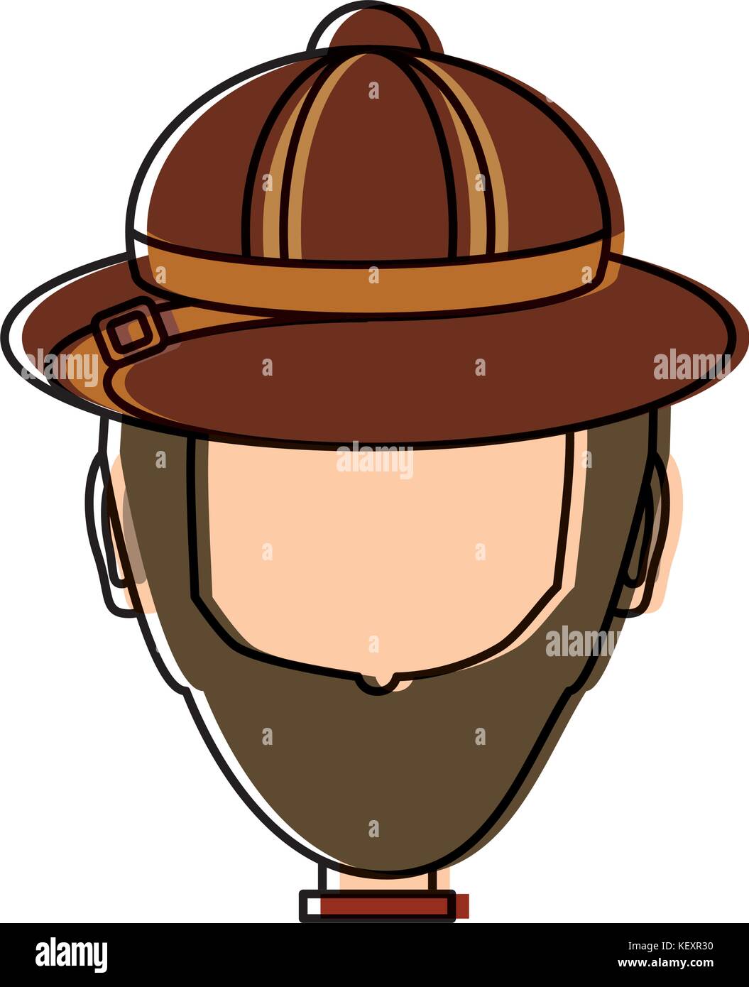 avatar safari hunter icon over white background colorful design vector ...