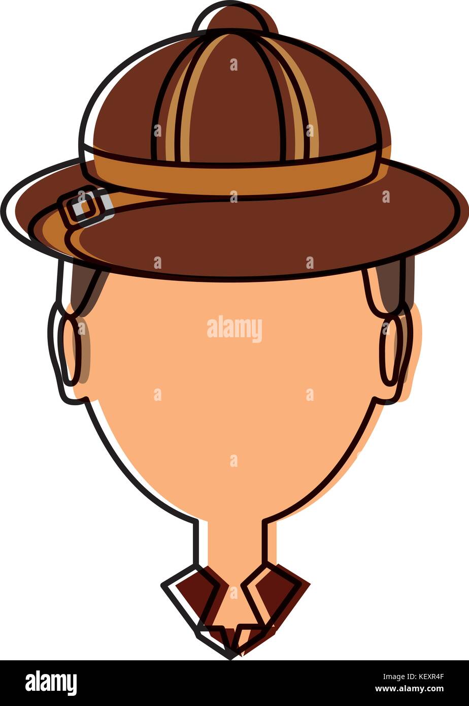 avatar safari hunter icon over white background colorful design vector ...