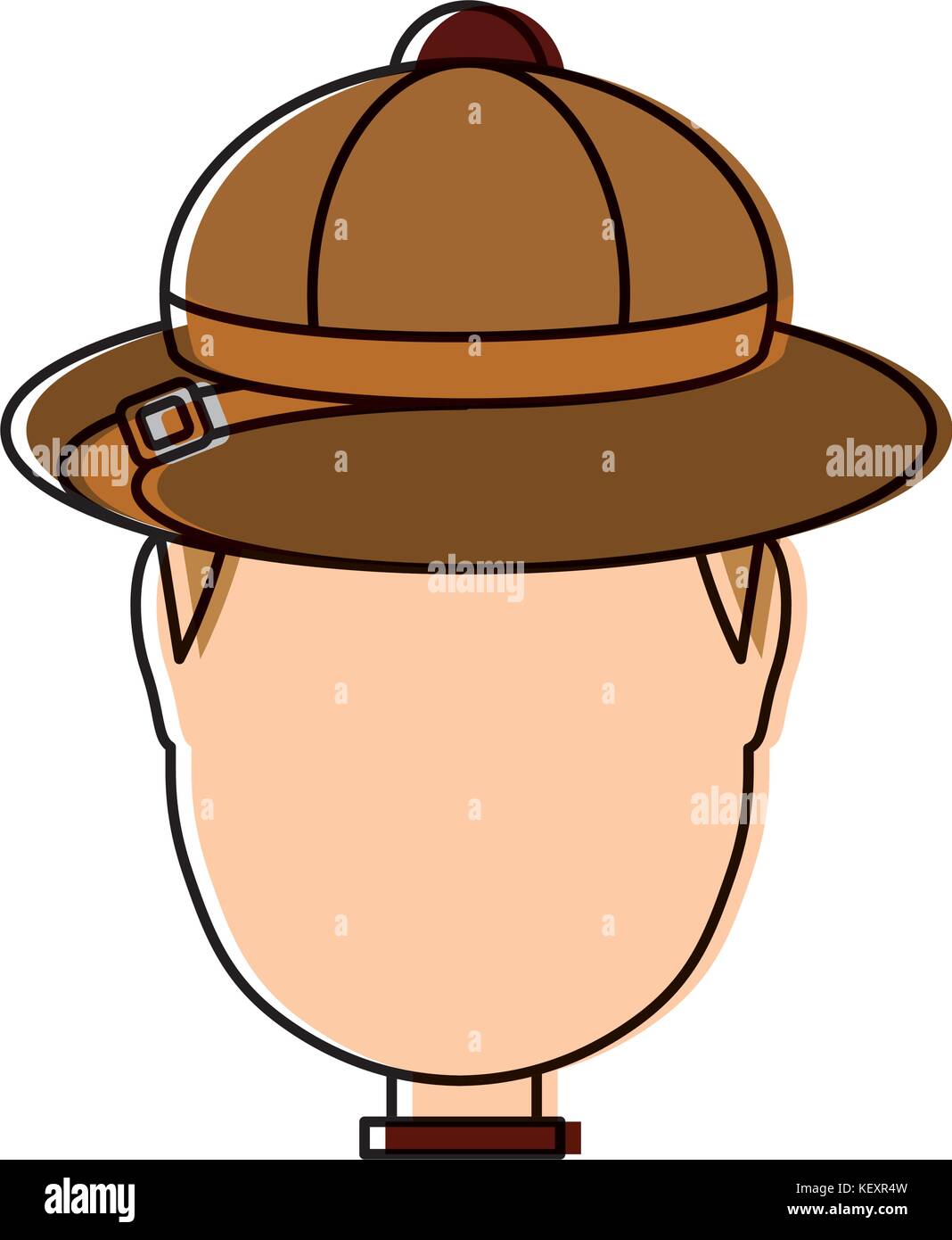 avatar safari hunter icon over white background colorful design vector ...