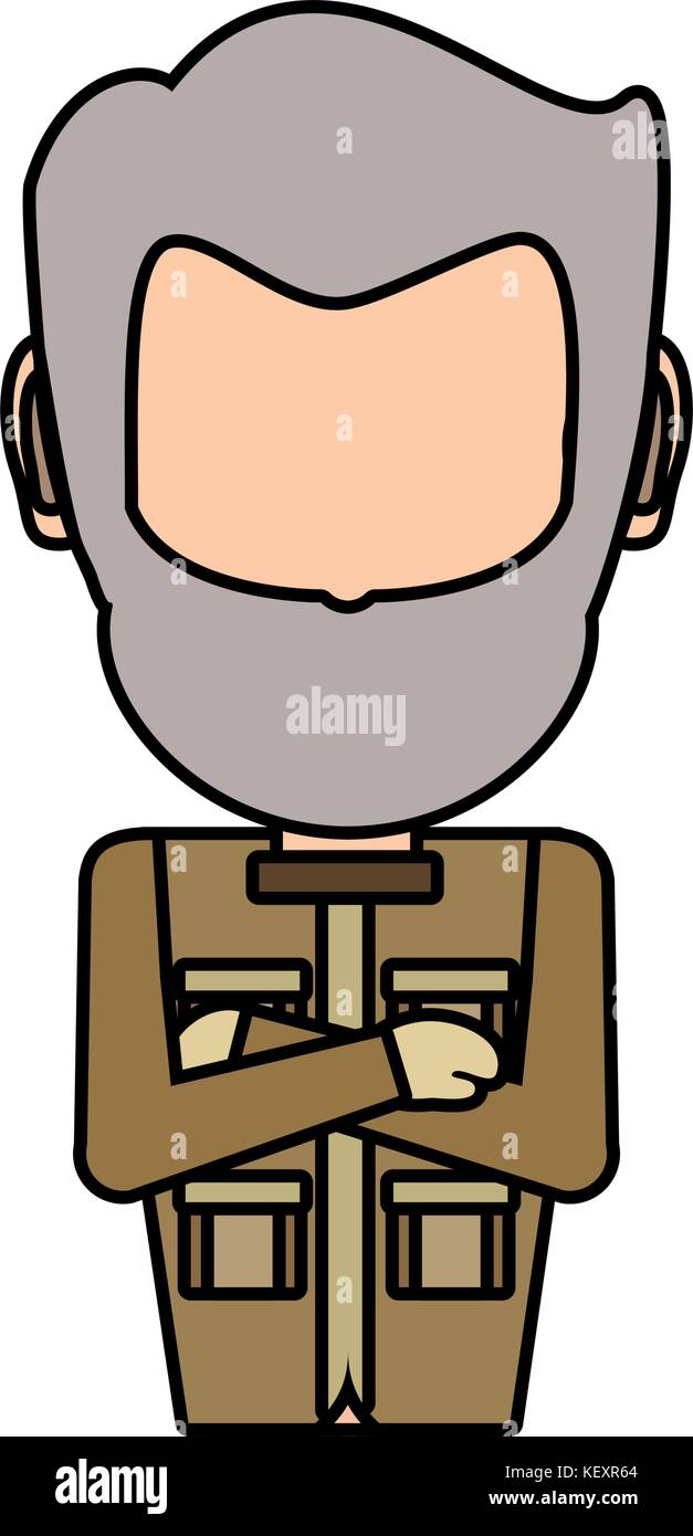 avatar safari hunter icon over white background colorful design vector ...