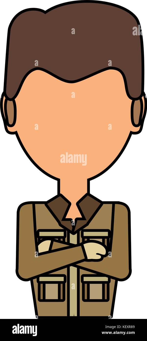 avatar safari hunter icon over white background colorful design vector ...