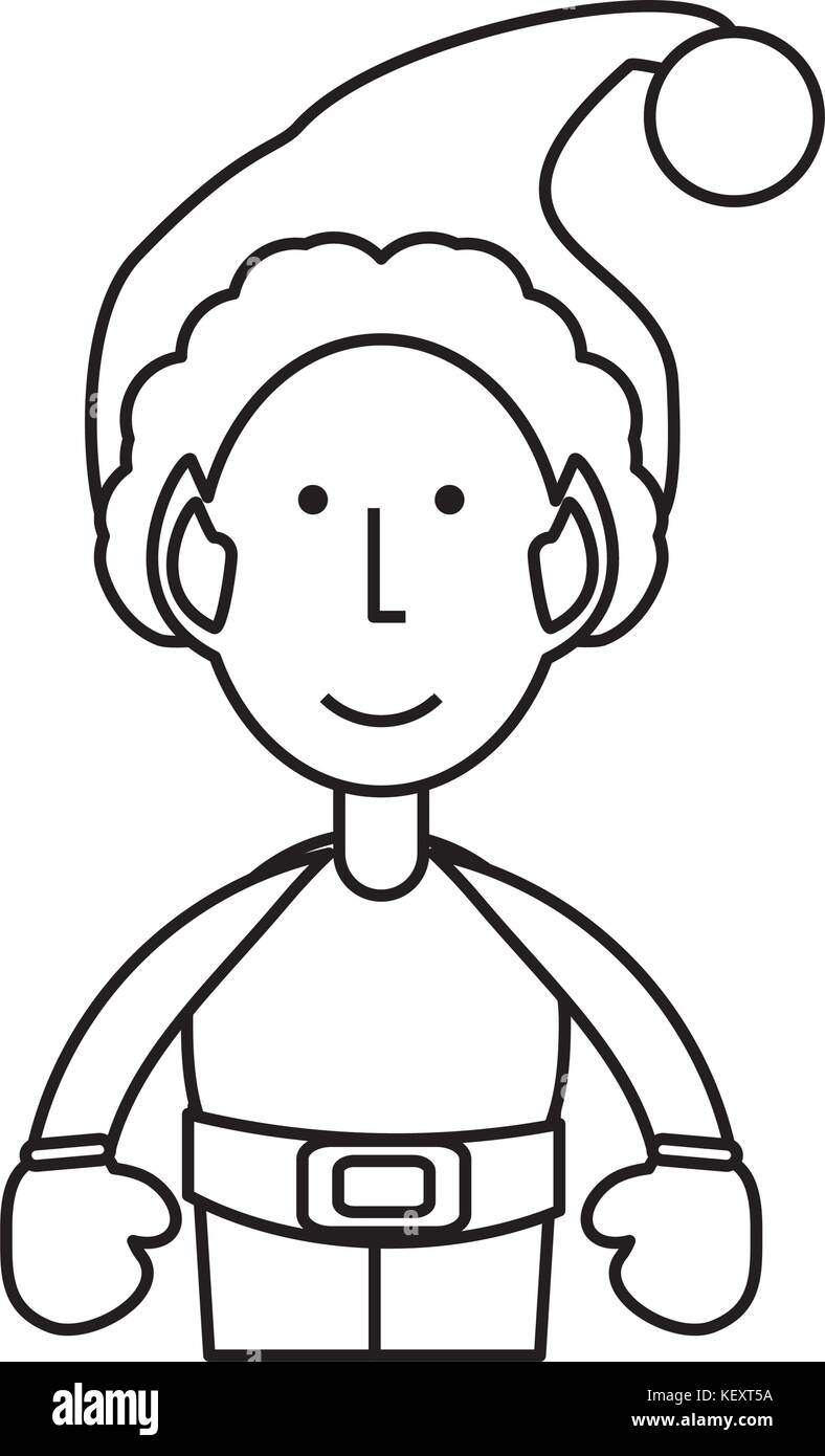 cartoon Santa helper icon over white background vector illustration ...