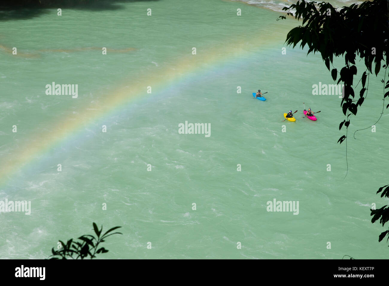 Profesional kayakers Aniol Serrasoles, Rush Sturges preparimg their ...