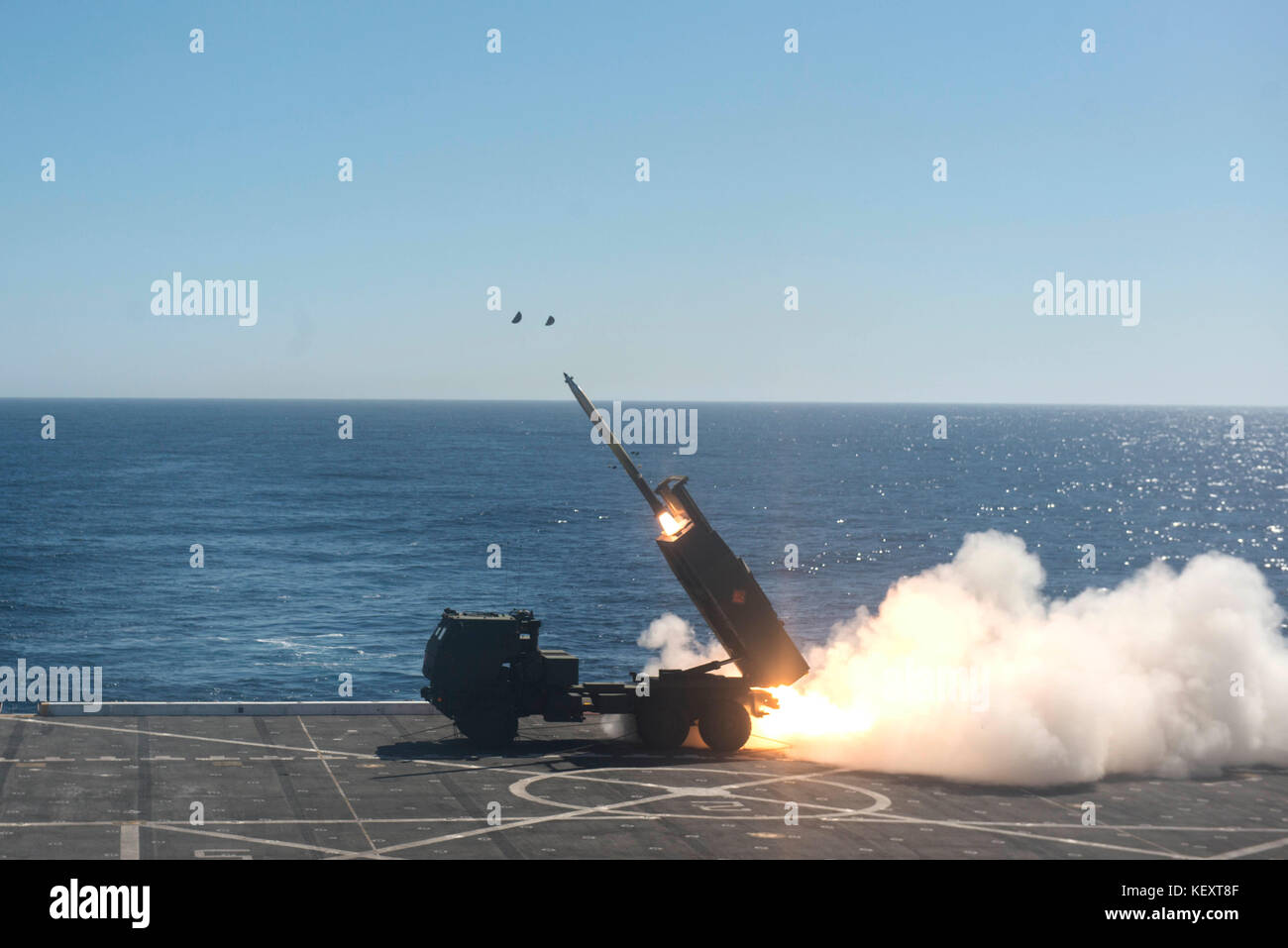 The High Mobility Artillery Rocket System (HIMARS) is fired from the ...