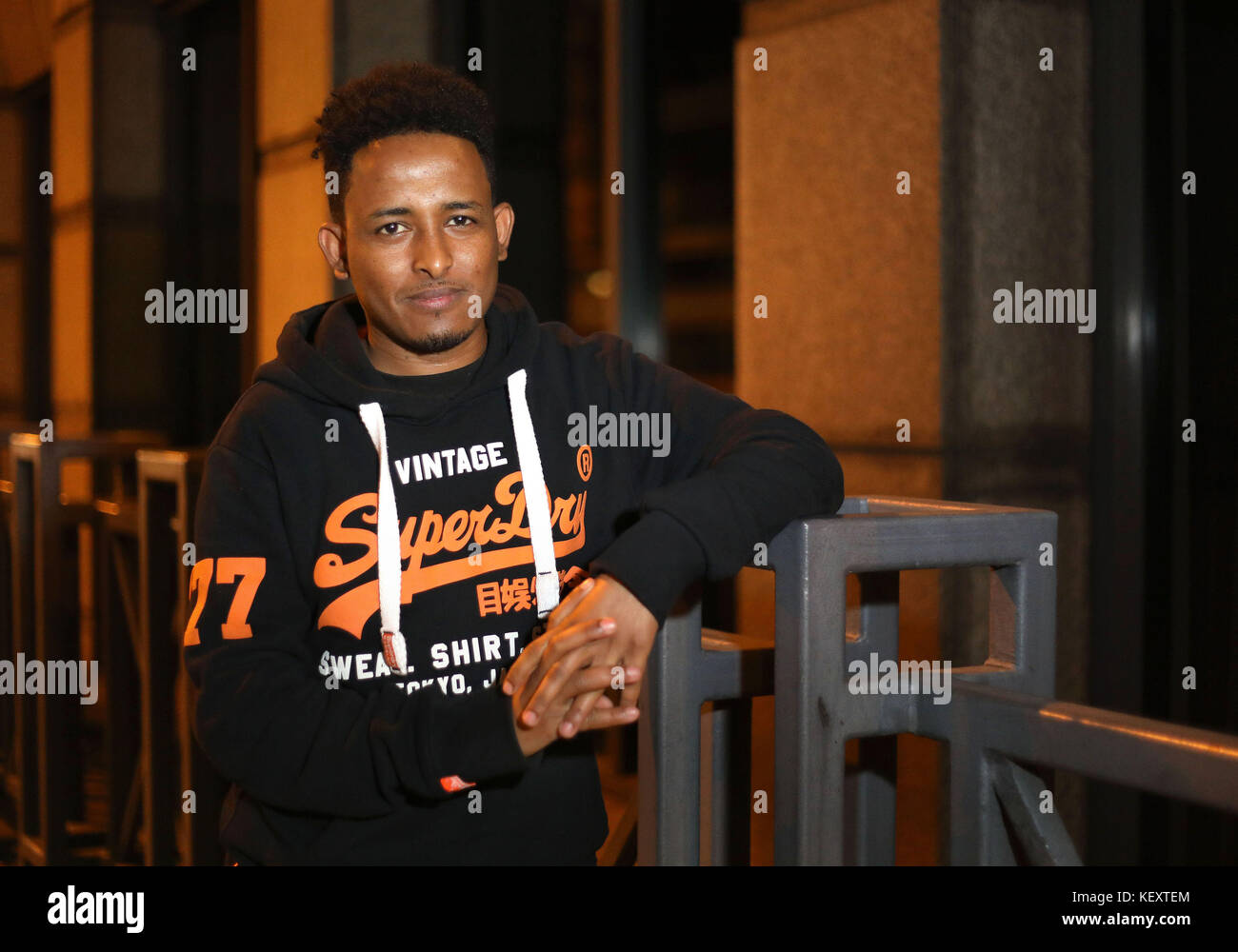 Embargoed to 0001 Tuesday October 24 Tekle from Eritrea who made the ...