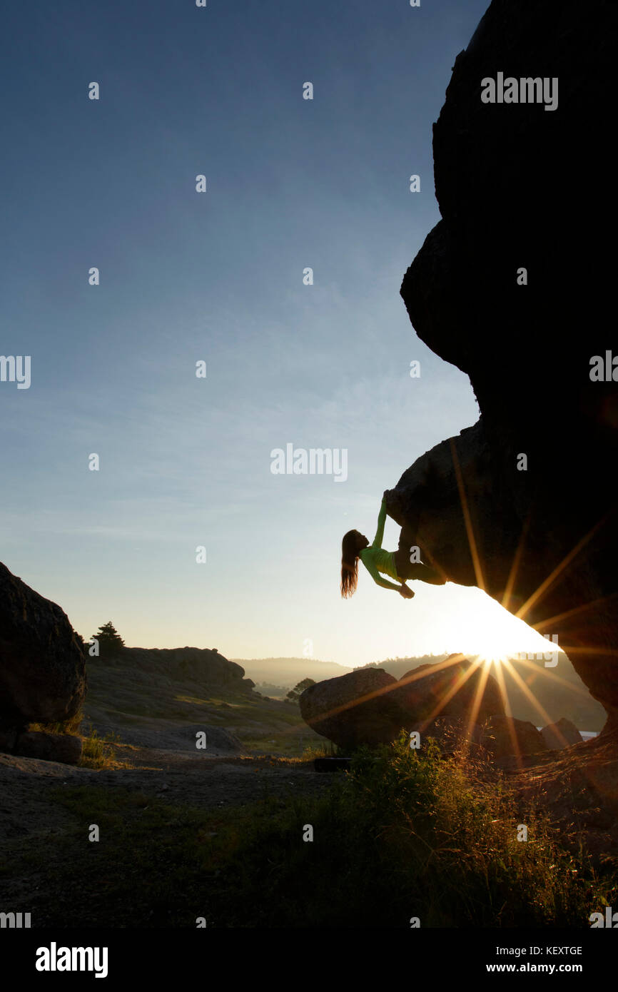 Larissa Arce of Guanajuato trying some new bouldering routes in the ...