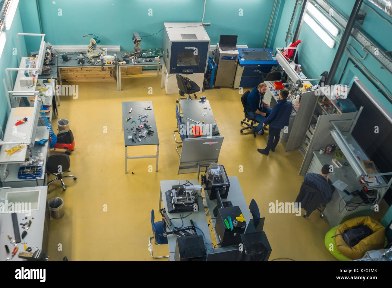 Modern industrial workplace interior in Skolkovo Technopark Stock Photo ...