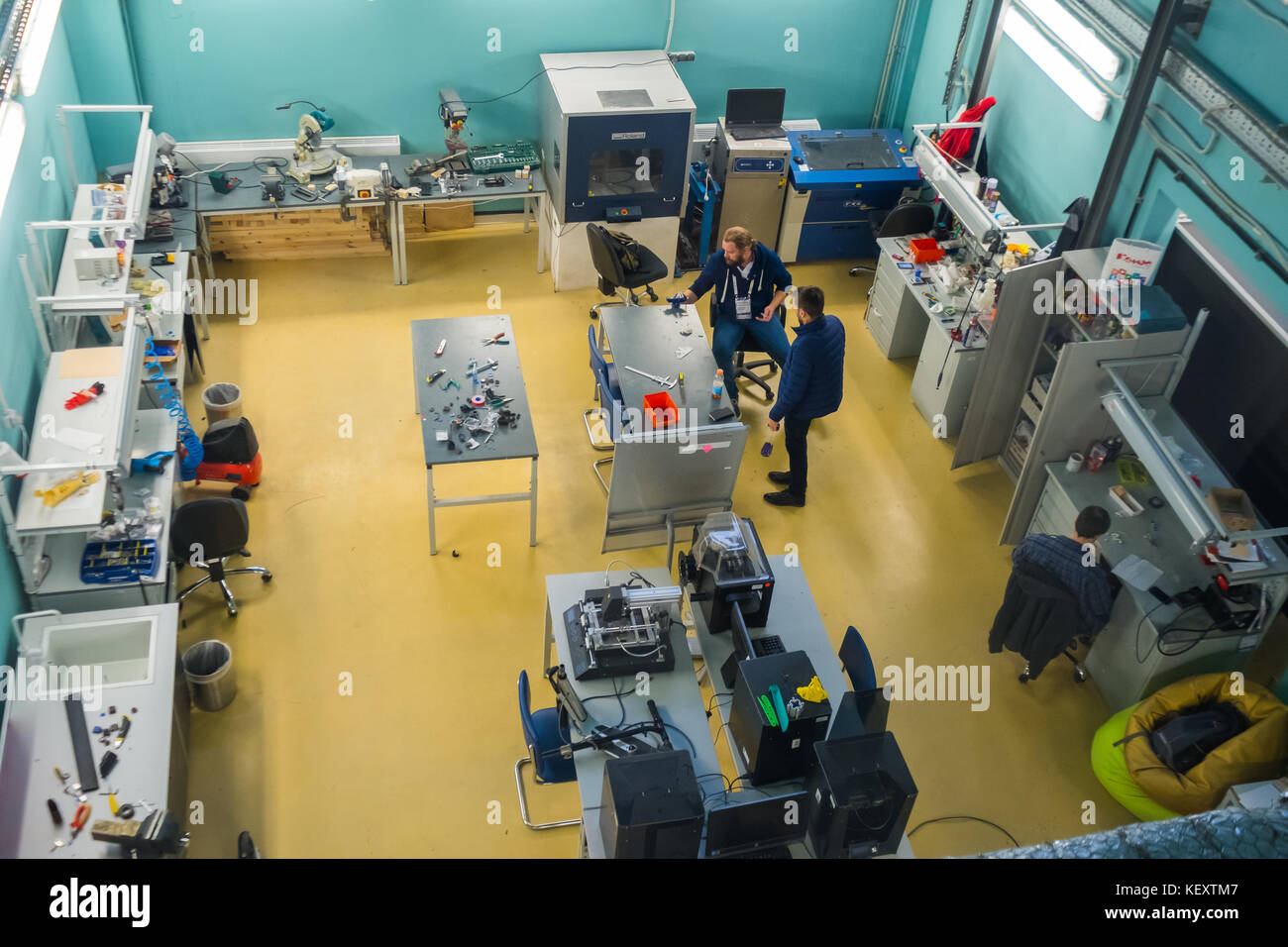 Modern industrial workplace interior in Skolkovo Technopark Stock Photo ...