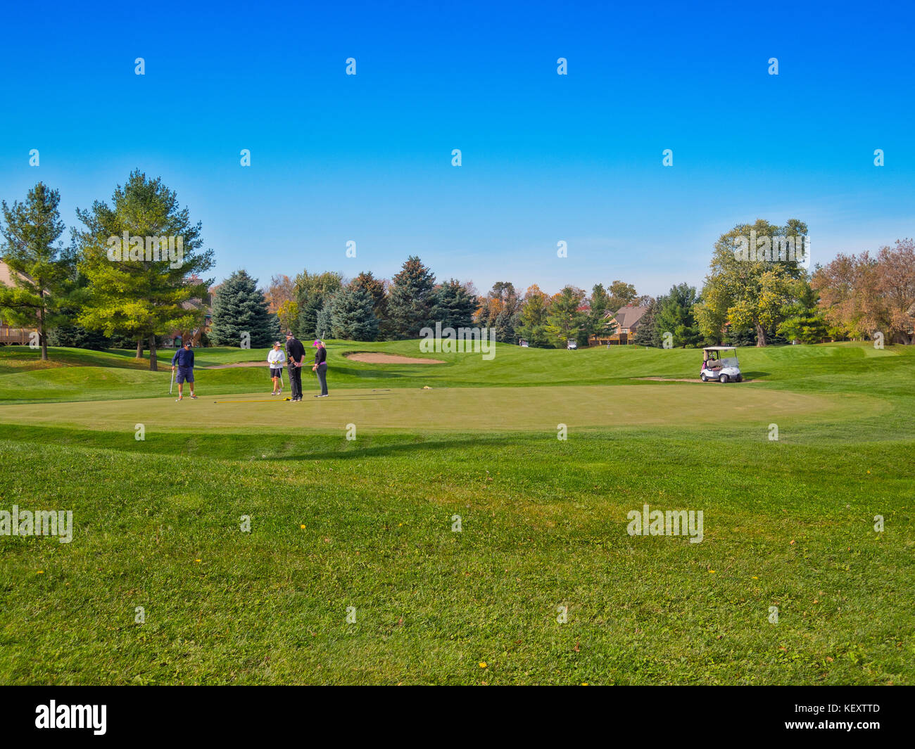 Spectacular Autumn fall foliage on golf course in Ontario,Canada in the ...