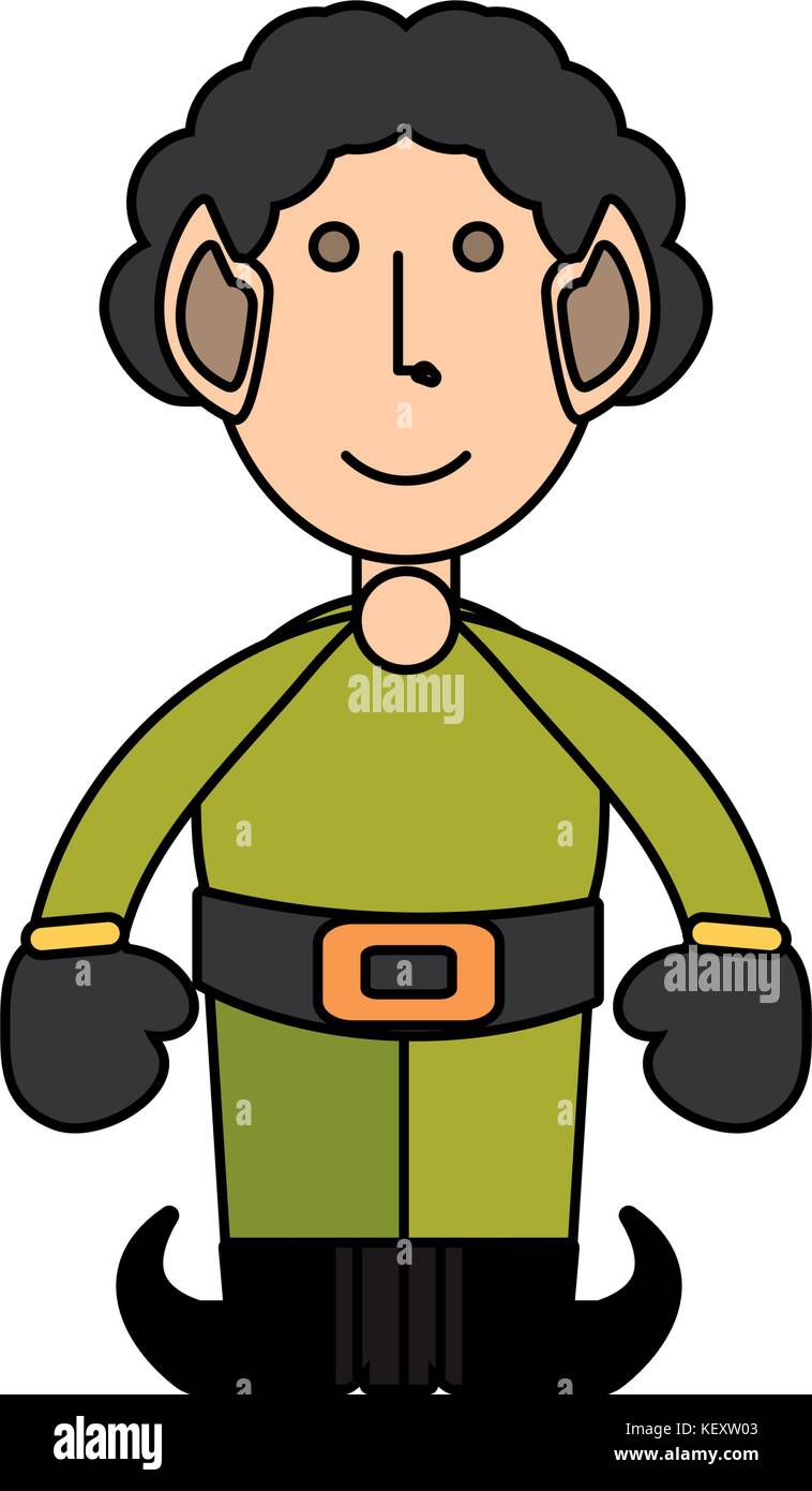 cartoon Santa helper icon over white background vector illustration ...