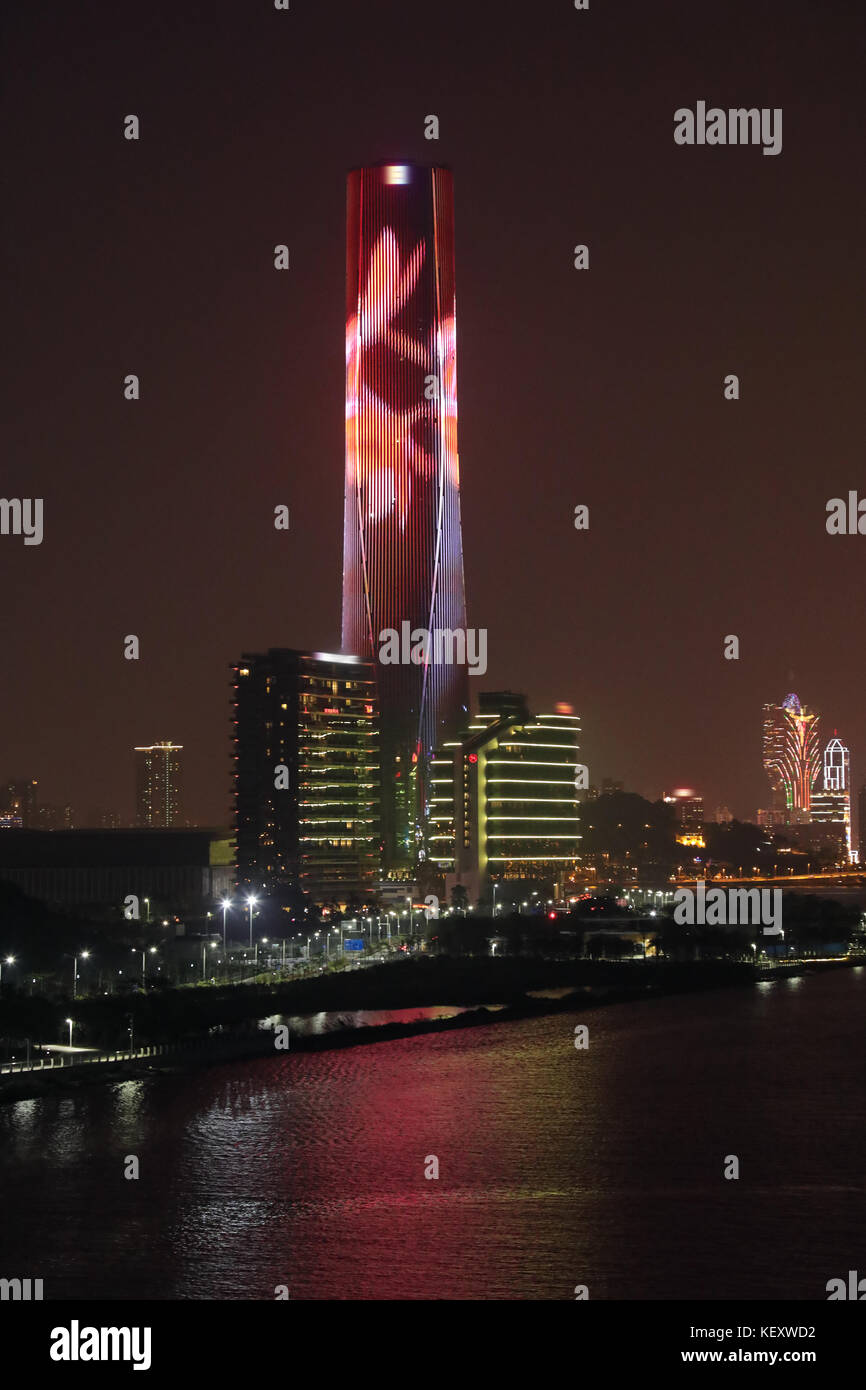 Night view of Zhuhai city building in Guangdong province,China Stock ...