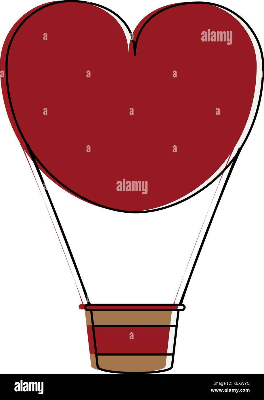 heart shape hot air balloon valentines day related icon image Stock ...