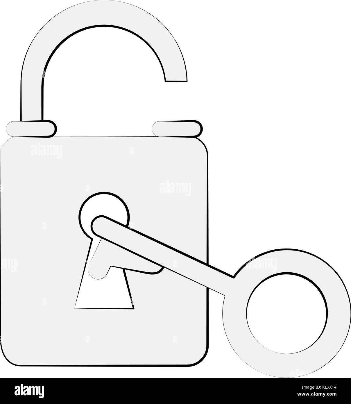 safety lock open with key icon image Stock Vector Image & Art - Alamy