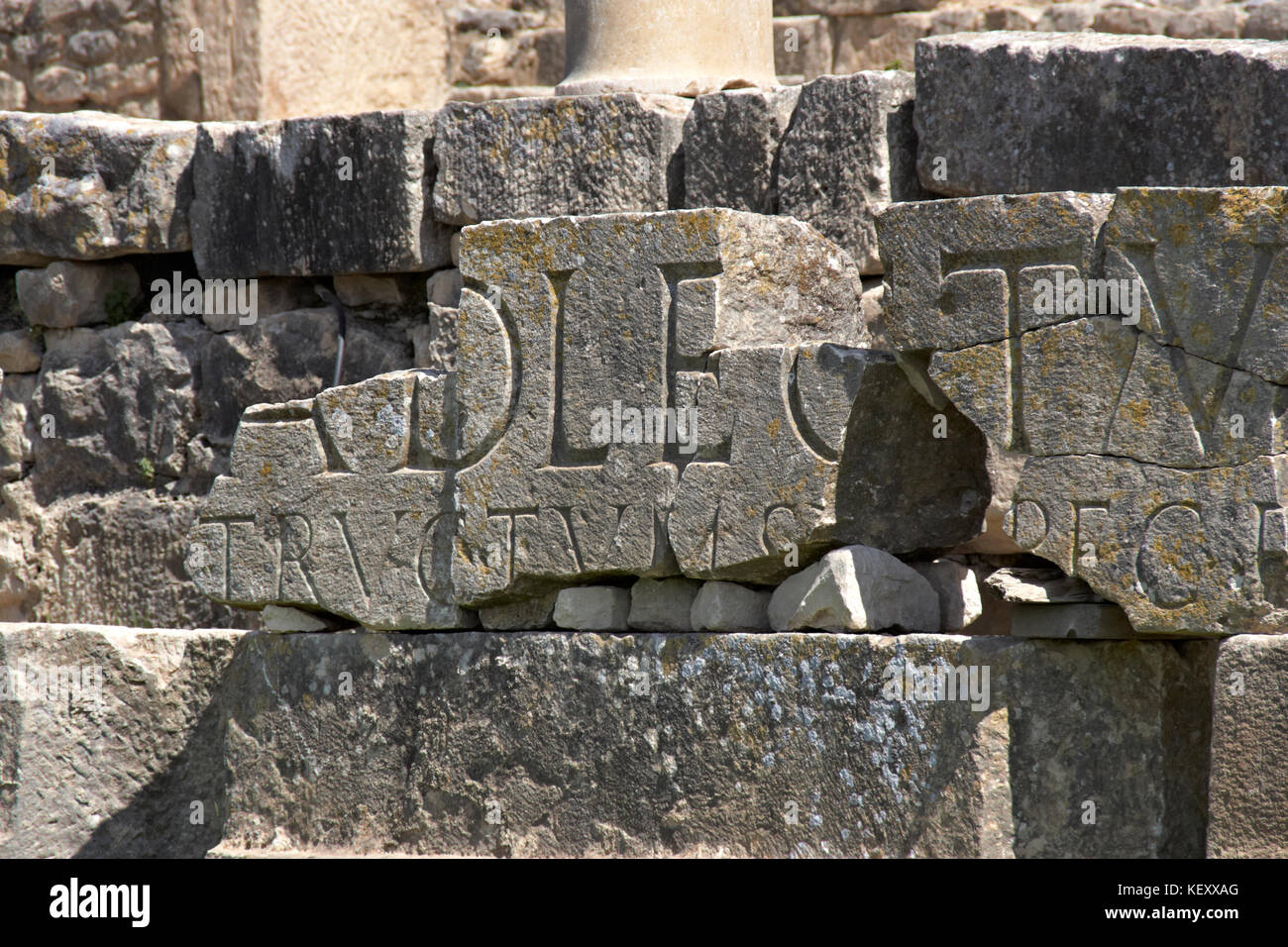 Roman carved text Stock Photo - Alamy