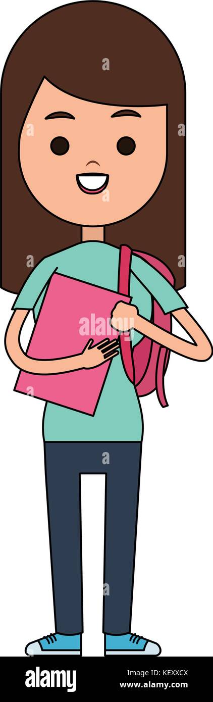 Happy teen female student Stock Vector Images - Alamy