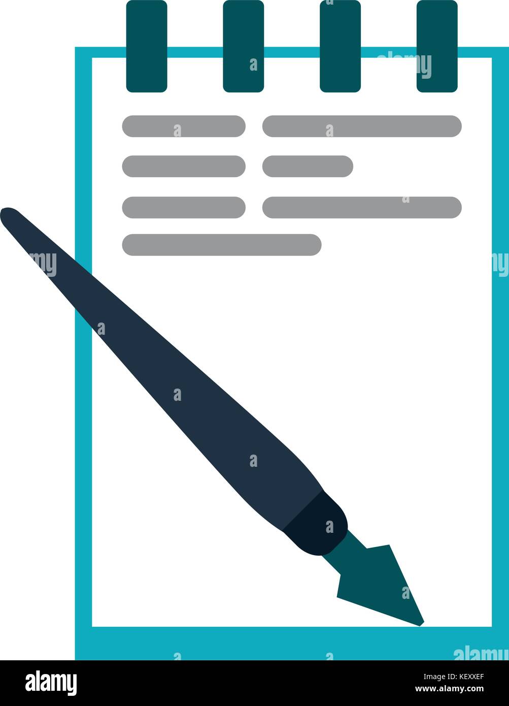 notepad with fountain pen icon image Stock Vector Image & Art - Alamy