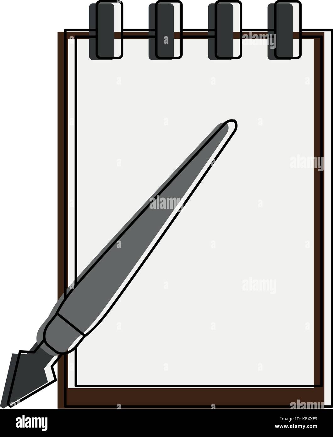 notepad with fountain pen icon image Stock Vector Image & Art - Alamy