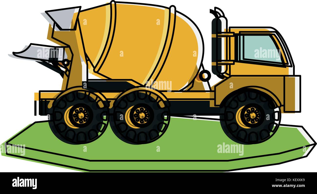 cement truck heavy machinery construction icon image Stock Vector Image ...