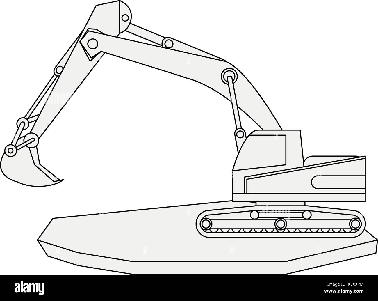 backhoe heavy machinery construction icon image Stock Vector Image ...