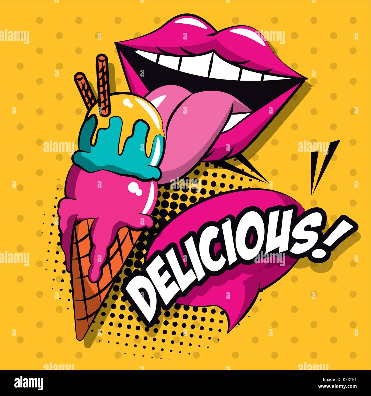 Ice cream cone pop art Stock Vector Image & Art - Alamy