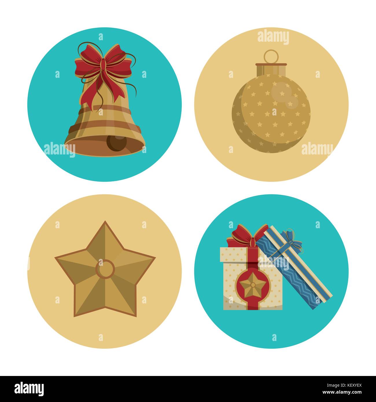 Christmas round icons Stock Vector Image & Art - Alamy