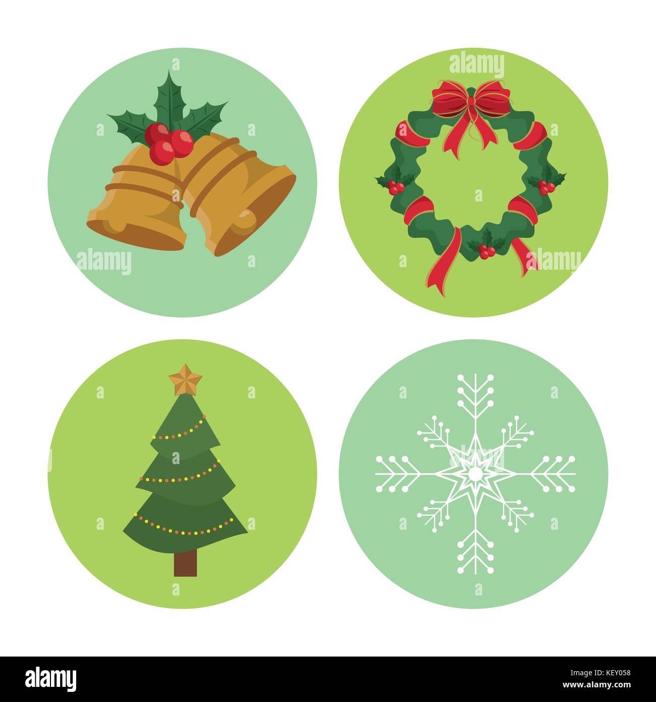 Christmas round icons Stock Vector Image & Art - Alamy