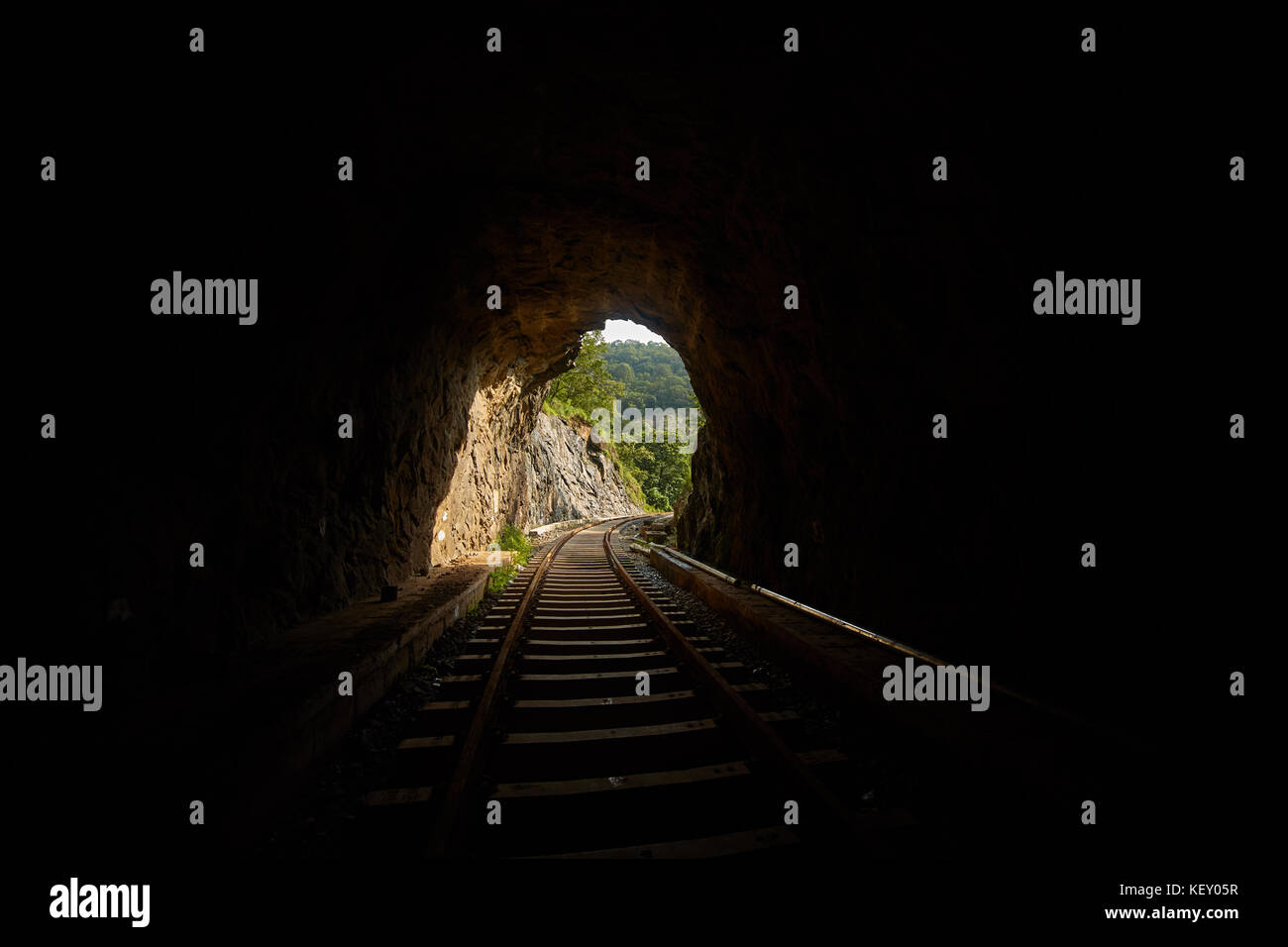 Exit from darknes - Light at end of tunnel, Shadow of people Standing ...