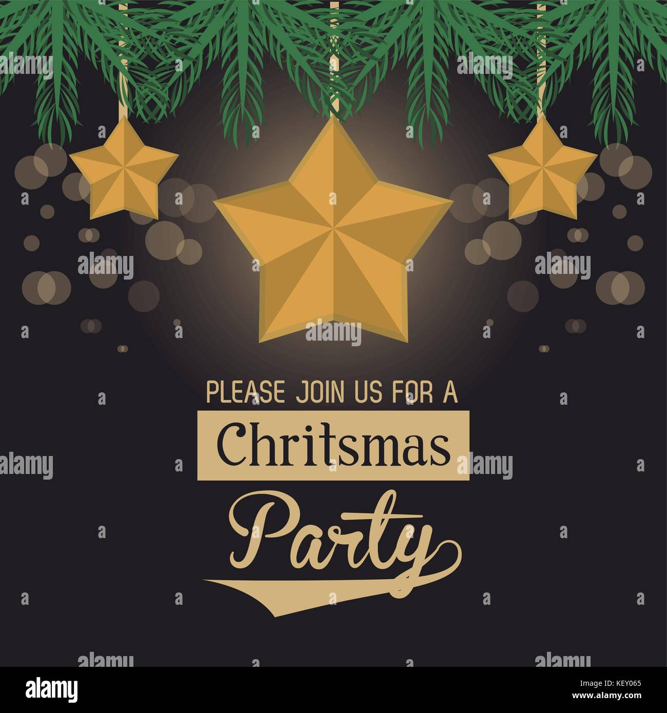 Christmas part invitation card Stock Vector Image & Art - Alamy