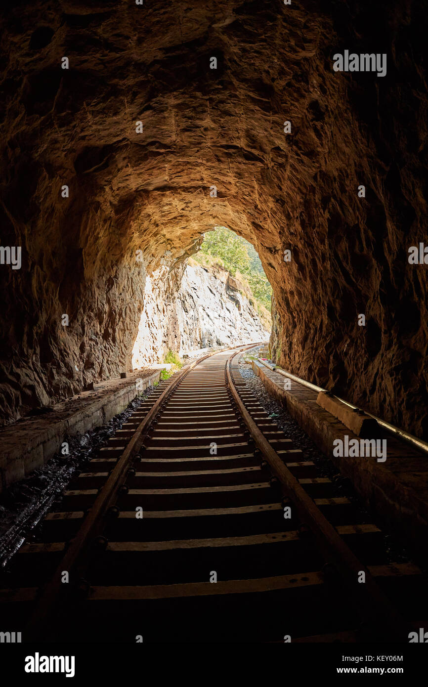 Exit from darknes - Light at end of tunnel, Shadow of people Standing ...
