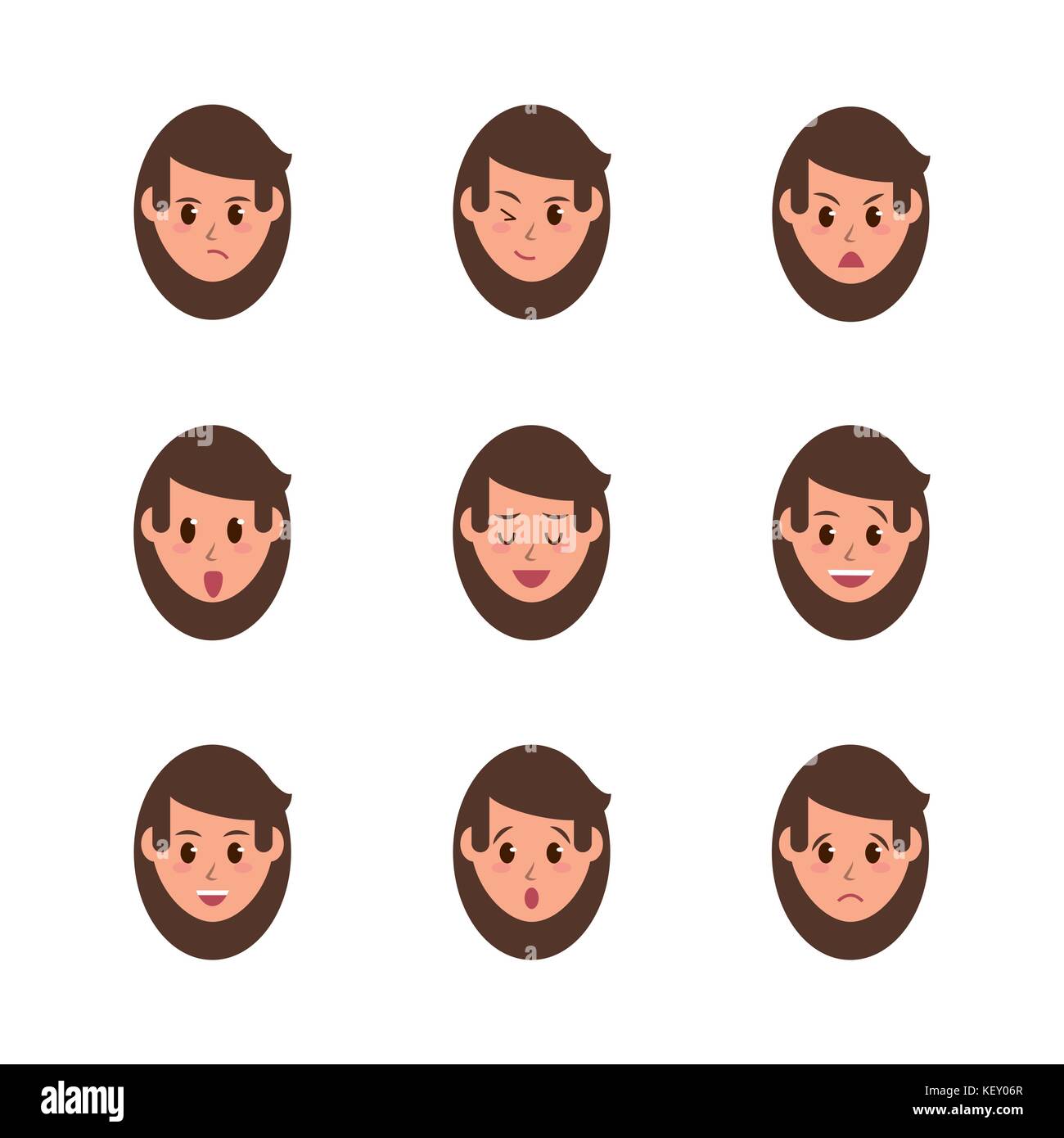 Woman face icons Stock Vector Image & Art - Alamy