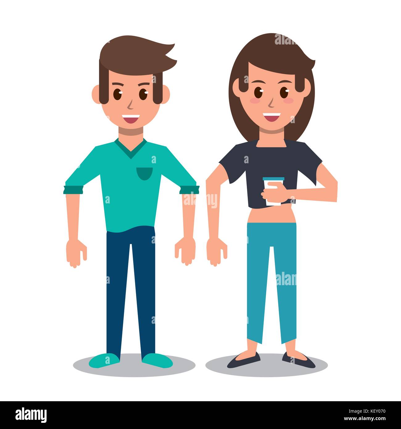 Couple friends cartoon Stock Vector Image & Art - Alamy