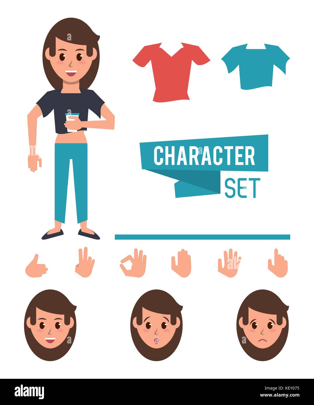 Woman character set Stock Vector Image & Art - Alamy