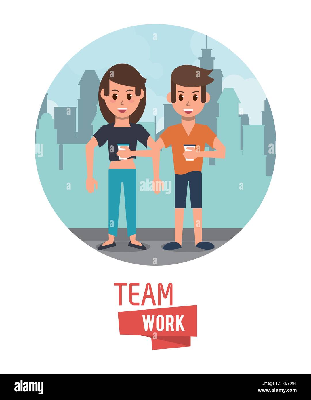 Young teamwork cartoon Stock Vector Image & Art - Alamy