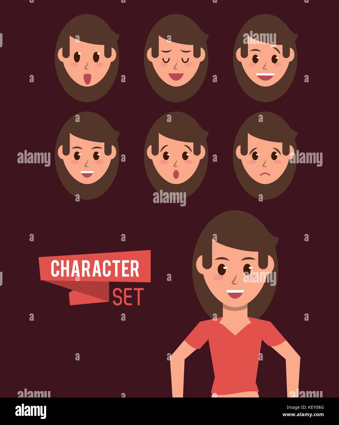 Woman character set Stock Vector Image & Art - Alamy