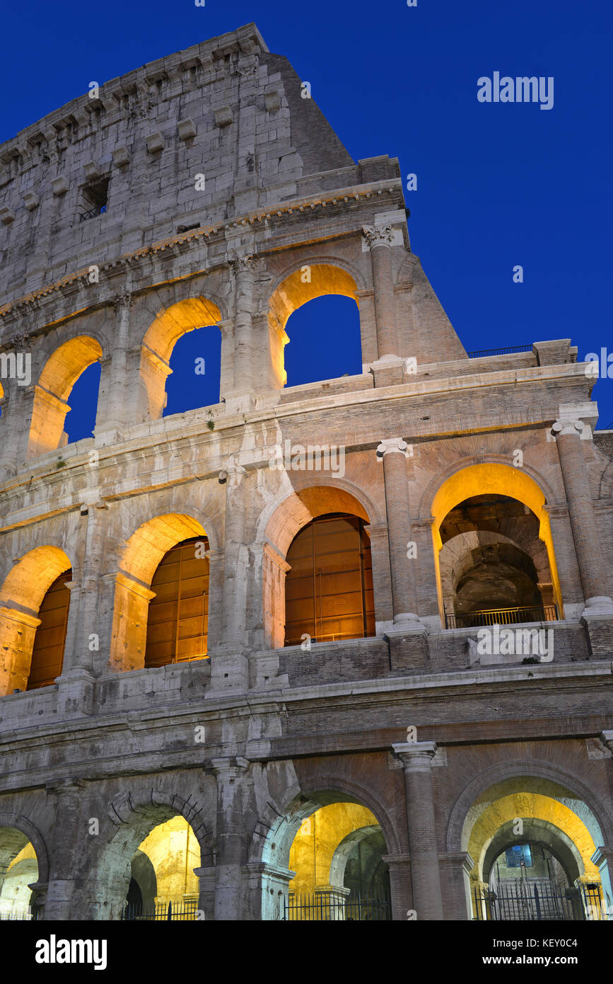 The Colosseum at night, a place where gladiators fought as well as ...