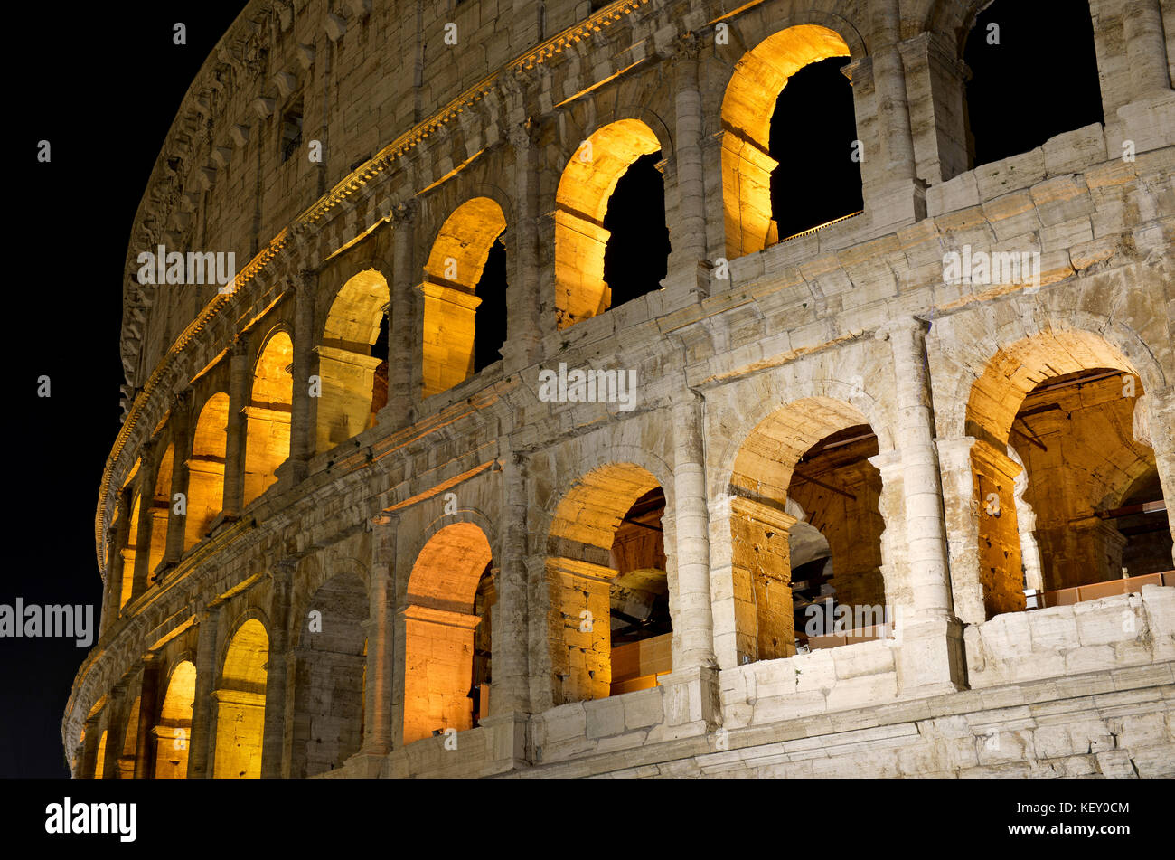 The Colosseum at night, a place where gladiators fought as well as ...