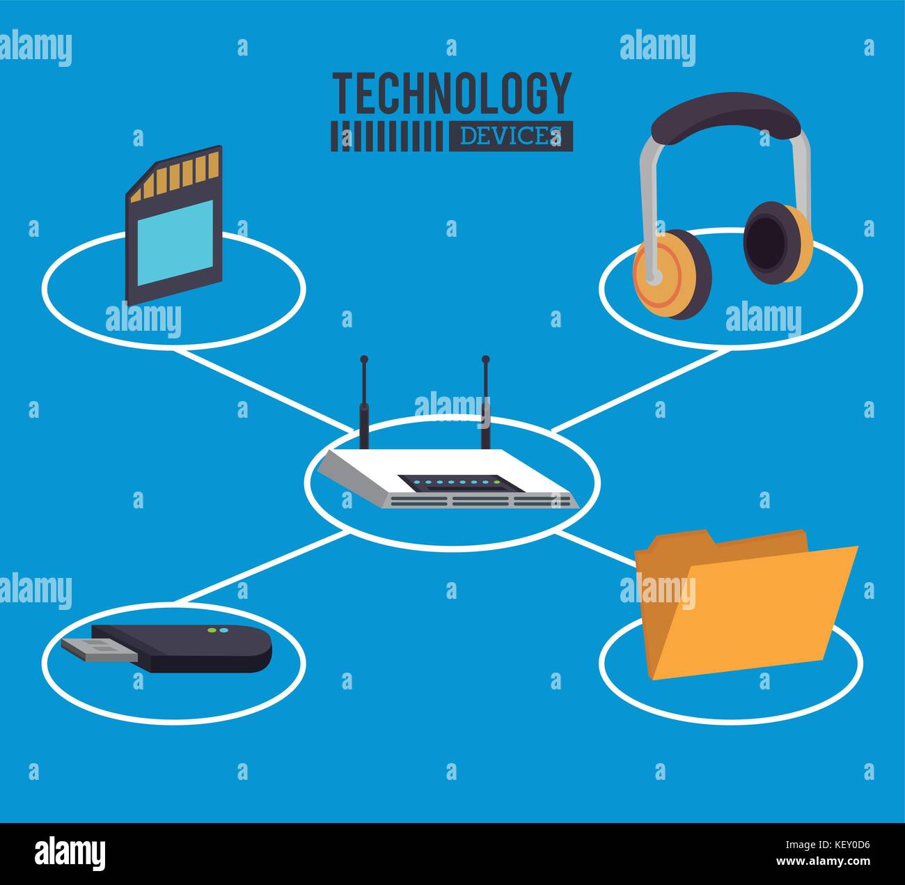 Office Technology devices Stock Vector Image & Art - Alamy