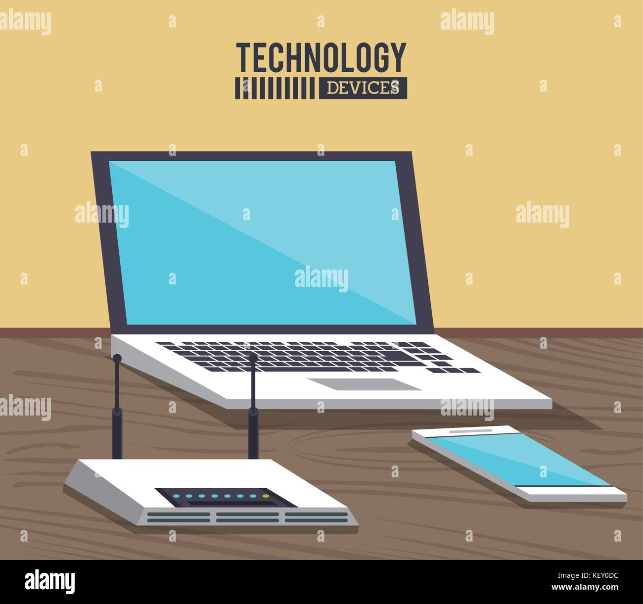 Office Technology devices Stock Vector Image & Art - Alamy